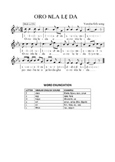 Oro nla le da by folklore - sheet music on MusicaNeo