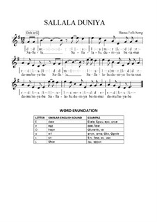 Sallala Duniya by folklore - sheet music on MusicaNeo