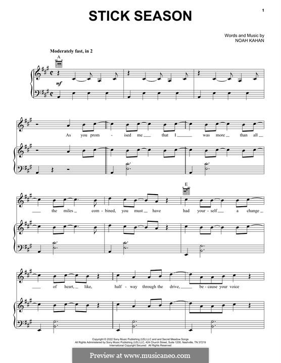 Stick Season by N. Kahan - sheet music on MusicaNeo