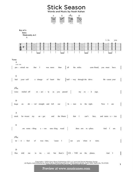 Stick Season by N. Kahan - sheet music on MusicaNeo