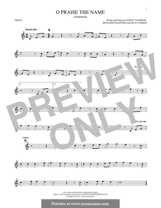 O Praise the Name (Anastasis) by M. Sampson, D. Ussher, B. Hastings on ...