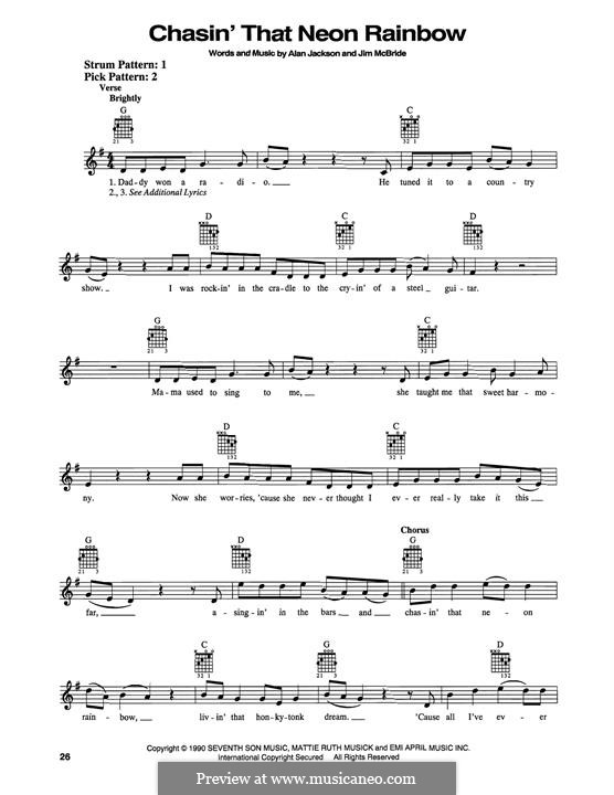 Chasin' That Neon Rainbow by A. Jackson, J. McBride on MusicaNeo
