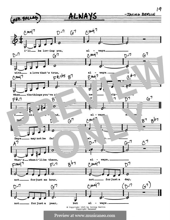 Always by I. Berlin - sheet music on MusicaNeo