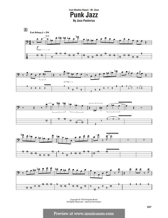 Punk Jazz by J. Pastorius - sheet music on MusicaNeo