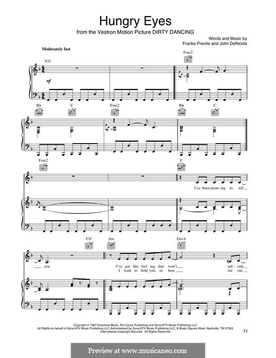 Hungry Eyes (from Dirty Dancing) by F. Previte, J. DeNicola on MusicaNeo