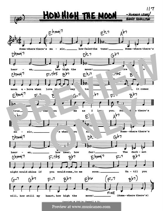 How High the Moon (Ella Fitzgerald) by M. Lewis - sheet music on MusicaNeo