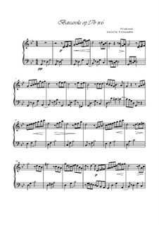 No.6 June (Barcarole) (The Seasons, TH 135 Op.37a) by P. Tchaikovsky on ...