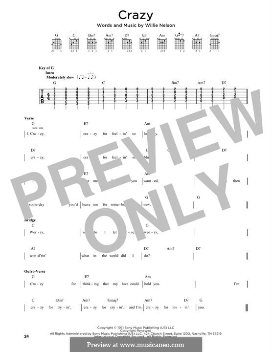 Crazy (Patsy Cline) by W. Nelson - sheet music on MusicaNeo