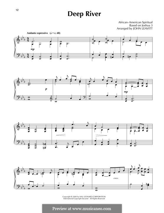 Deep River by folklore - sheet music on MusicaNeo