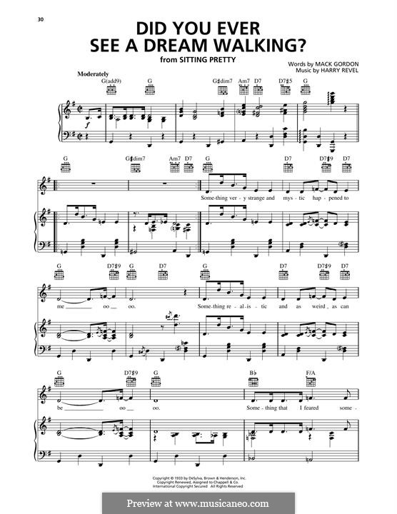 Did You Ever See A Dream Walking Mack Gordon By H Revel On Musicaneo