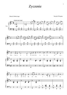 Zyczenie by F. Chopin - sheet music on MusicaNeo