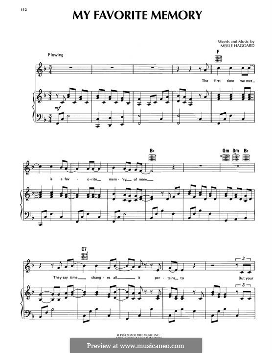 My Favorite Memory by M. Haggard - sheet music on MusicaNeo