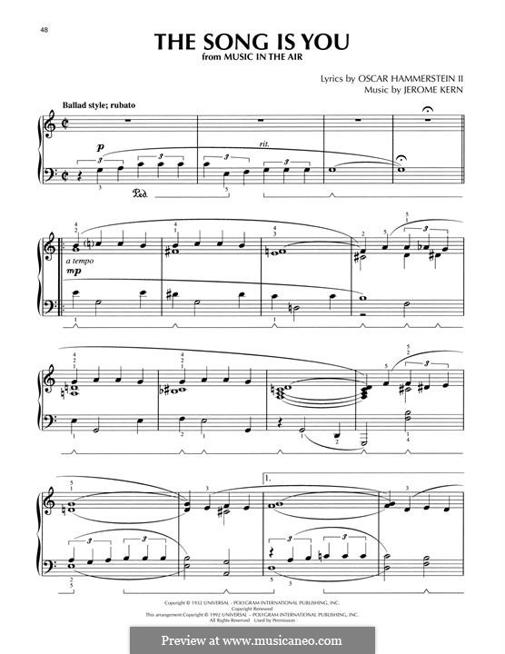 The Song is You by J. Kern - sheet music on MusicaNeo