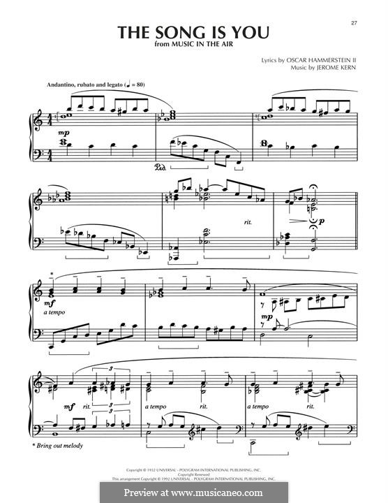 The Song is You by J. Kern - sheet music on MusicaNeo