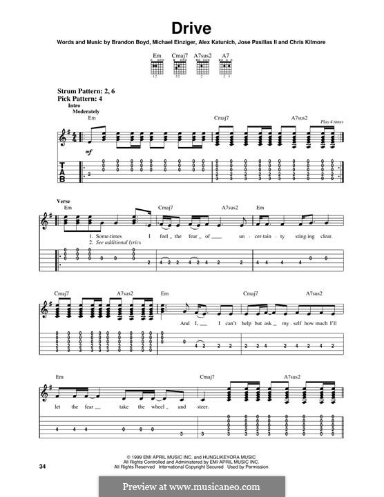 Drive (Incubus) by A. Katunich, B. Boyd, C. Kilmore, J. Pasillas II, M ...