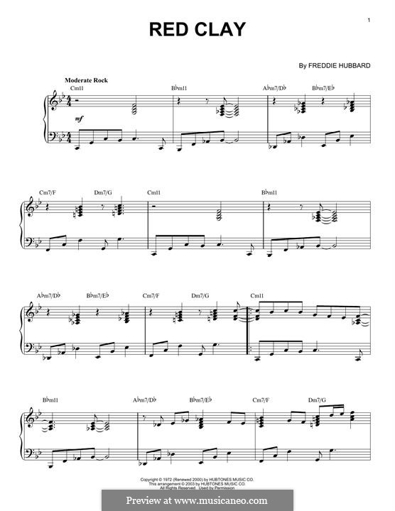 Red Clay by F. Hubbard - sheet music on MusicaNeo