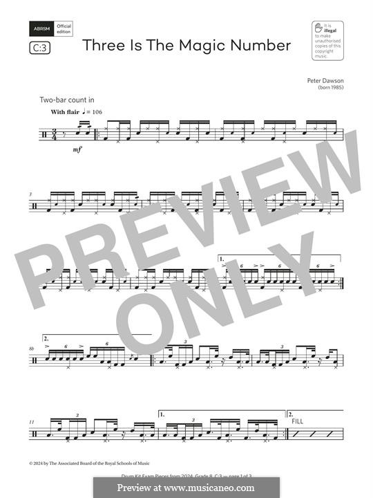 Three Is The Magic Number by P. Dawson - sheet music on MusicaNeo