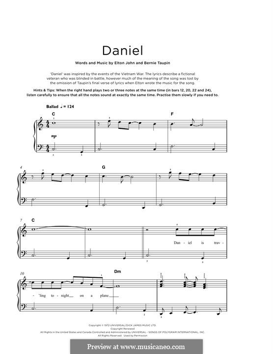 Daniel by E. John - sheet music on MusicaNeo