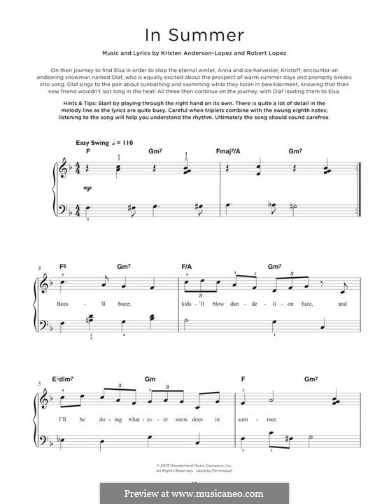 In Summer (from Frozen: The Broadway Musical) by R. Lopez, K. Anderson ...