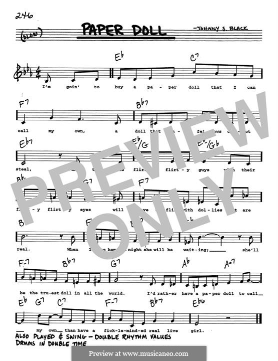 Paper Doll (The Mills Brothers) by J.S. Black - sheet music on MusicaNeo