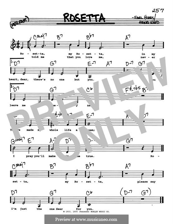 Rosetta by H. Woode, E. Hines - sheet music on MusicaNeo