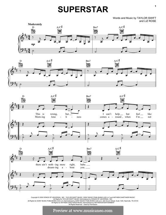 Superstar (Taylor's Version) by L. Rose - sheet music on MusicaNeo