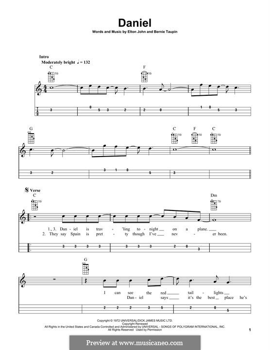 Daniel by E. John - sheet music on MusicaNeo