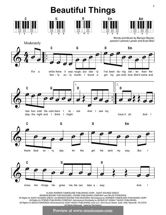 Beautiful Things by E. Blair, B. Boone, J. LaFrantz on MusicaNeo