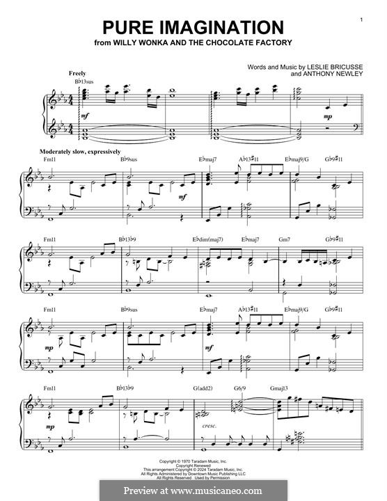 Pure Imagination (from Willy Wonka and The Chocolate Factory) by A. Newley, L. Bricusse on MusicaNeo