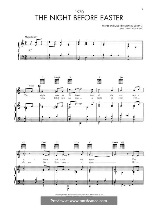 The Night Before Easter (Bill & Gloria Gaither) by D. Sumner, D. Friend ...