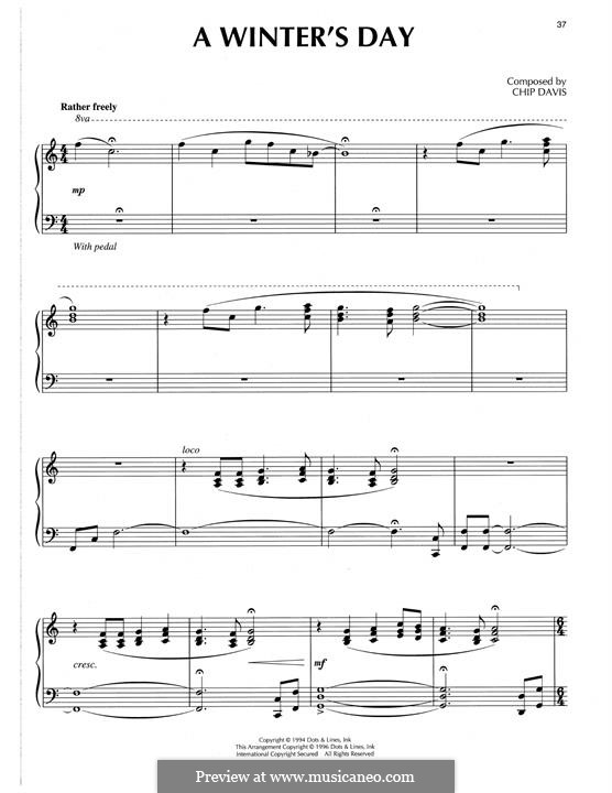 A Winter's Day by C. Davis - sheet music on MusicaNeo