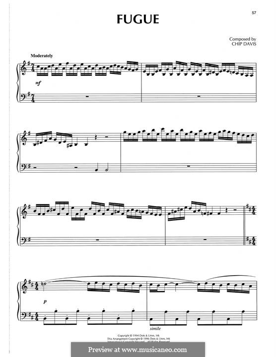 Fugue by C. Davis - sheet music on MusicaNeo
