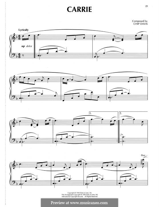 Carrie by C. Davis - sheet music on MusicaNeo