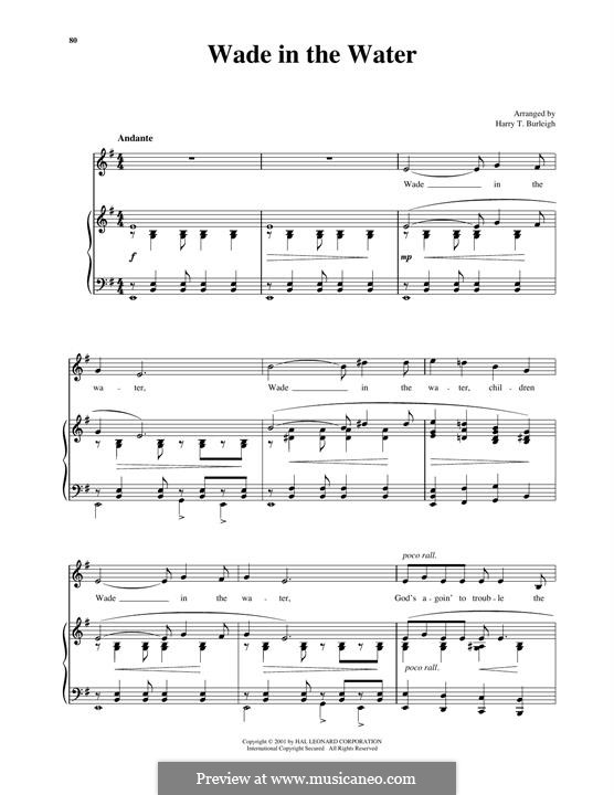 Wade in the Water by folklore - sheet music on MusicaNeo