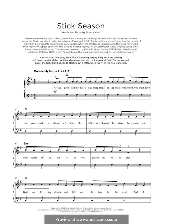 Stick Season by N. Kahan - sheet music on MusicaNeo