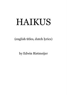 Haikus by E. Rietmeijer - sheet music on MusicaNeo