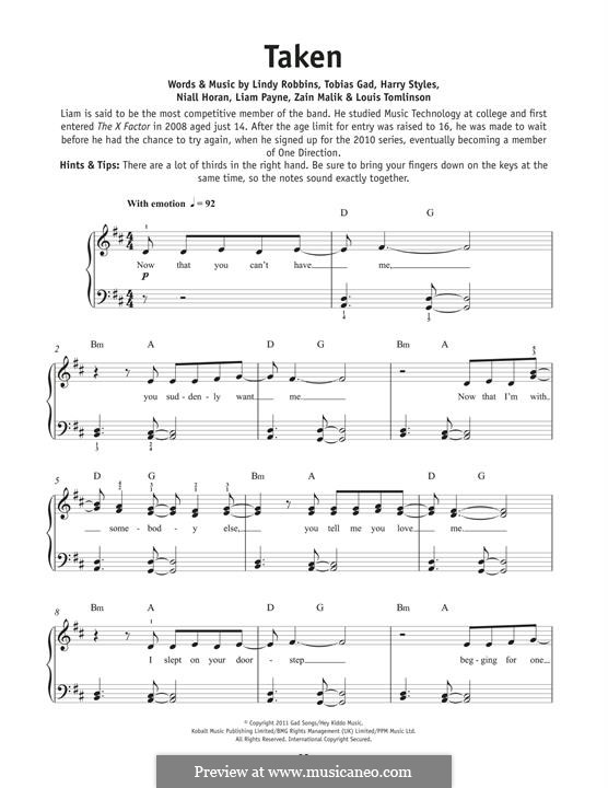 Taken (One Direction) by L. Robbins, T. Gad, E. Styles, Zayn Malik, L ...