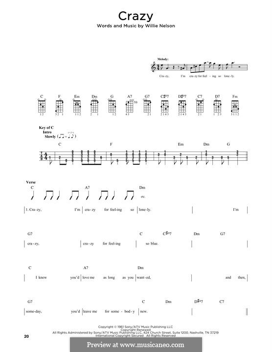 Crazy (Patsy Cline) by W. Nelson - sheet music on MusicaNeo