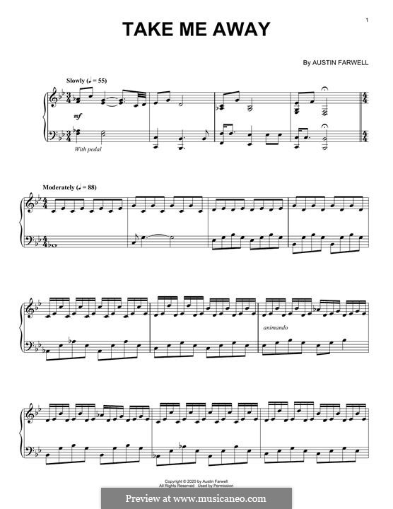 Take Me Away by A. Farwell - sheet music on MusicaNeo