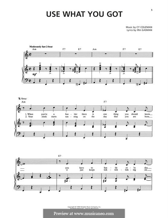 Use What You Got (from The Life) by C. Coleman - sheet music on MusicaNeo