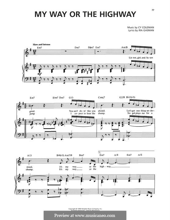 My Way Or The Highway (from The Life) by C. Coleman on MusicaNeo