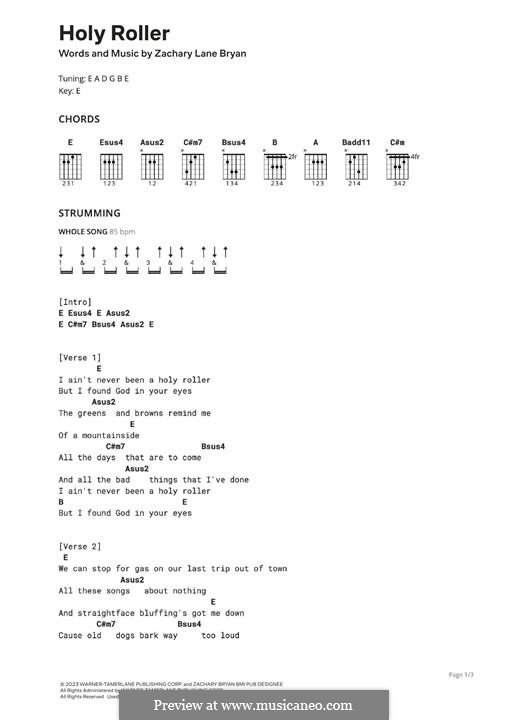 Holy Roller (feat. Sierra Ferrell) by Z. Bryan - sheet music on MusicaNeo