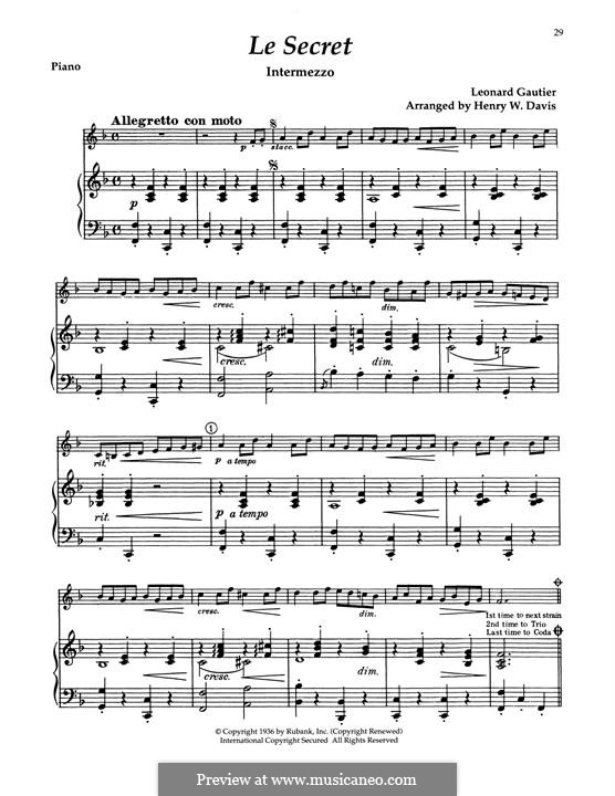 Le Secret by L. Gautier - sheet music on MusicaNeo