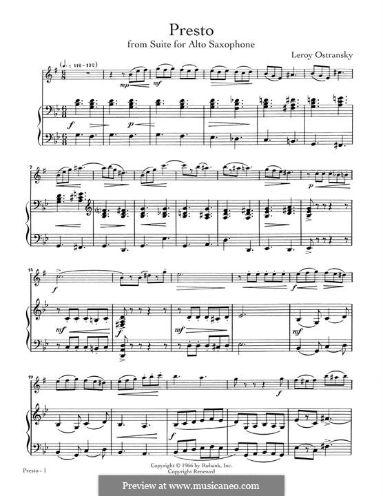 Presto by J. Gurewich - sheet music on MusicaNeo