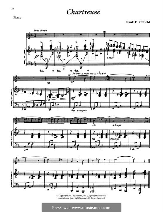 Chartreuse by F.D. Cofield - sheet music on MusicaNeo