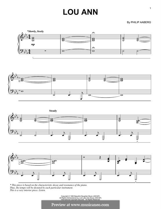 Lou Ann by P. Aaberg - sheet music on MusicaNeo