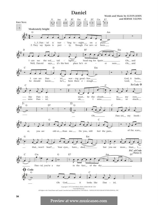 Daniel by E. John - sheet music on MusicaNeo