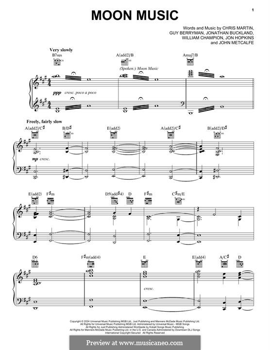 Moon Music (feat. Jon Hopkins) (Coldplay) by J. Buckland on MusicaNeo