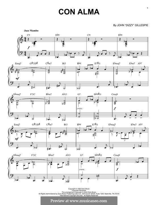 Con Alma by D. Gillespie - sheet music on MusicaNeo