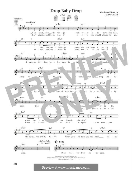 Drop Baby Drop (from The Daily Ukulele) by E. Grant on MusicaNeo